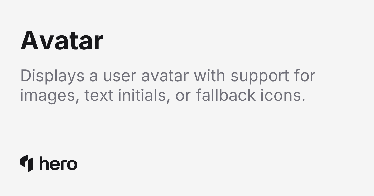 Avatar | HeroUI v3 (Previously NextUI) - Beautiful by default ...