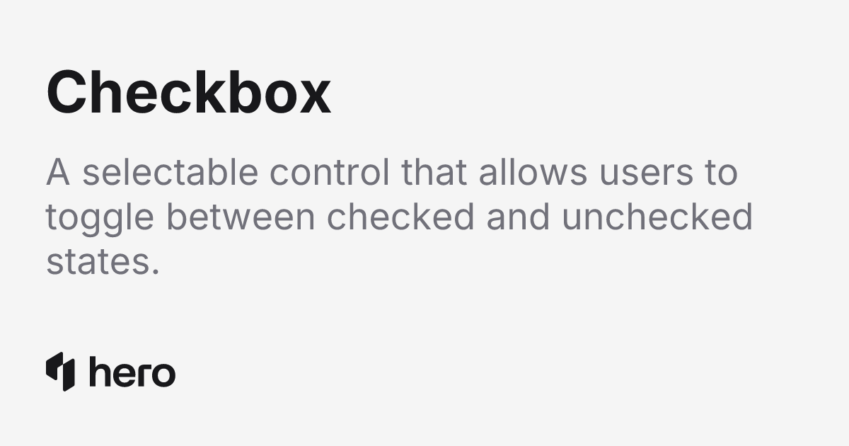 Checkbox | HeroUI v3 (Previously NextUI) - Beautiful by default ...