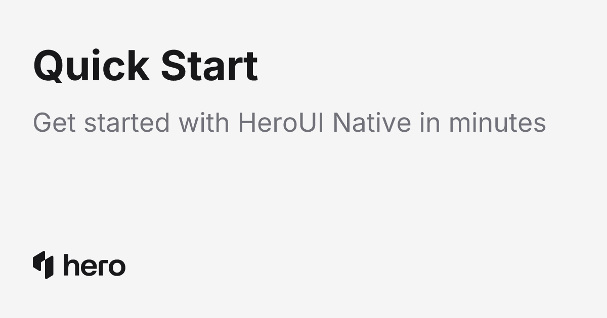 Quick Start | HeroUI v3 (Previously NextUI) - Beautiful by default, customizable by design.